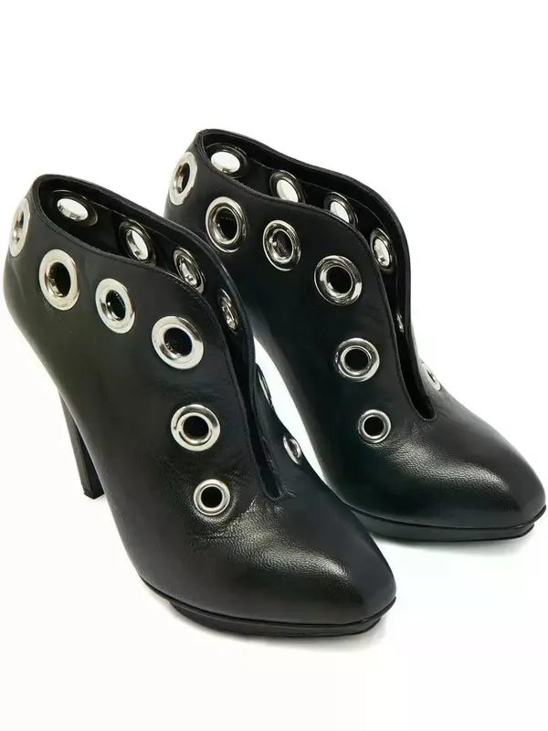 Alexander McQueen Eyelet-detail Leather Ankle Boots