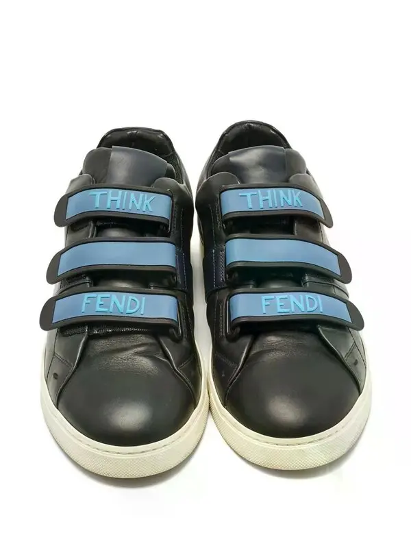 Fendi Leather Strap Sneakers