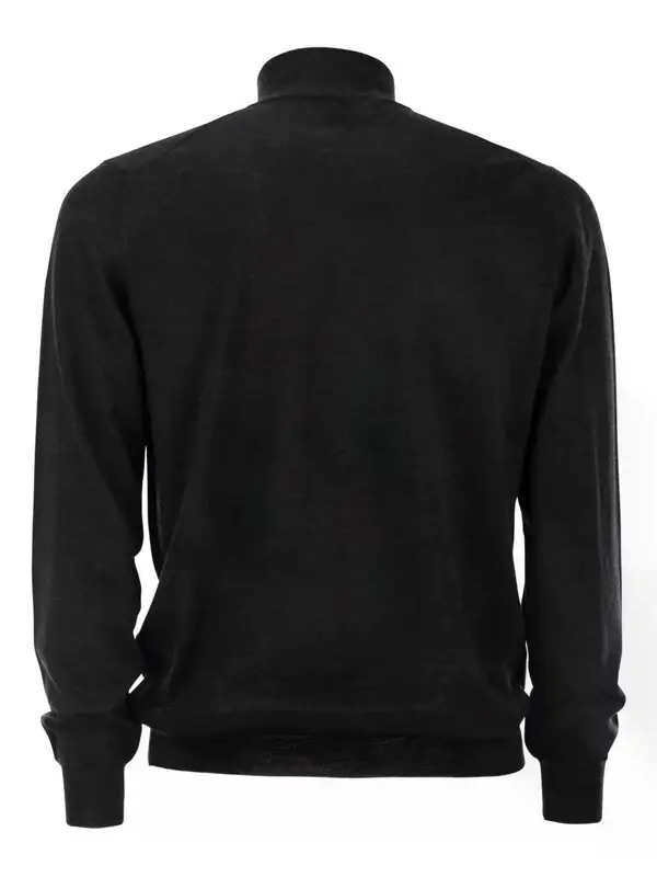 Fedeli Zip-up Wool Cardigan - Grey