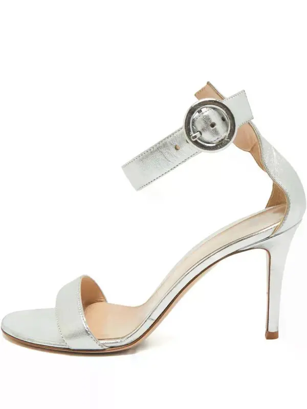 GIANVITO ROSSI Portofino Ankle-strap Sandals - Silver