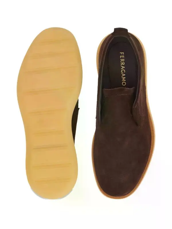 FERRAGAMO Suede Slip-on Desert Boots