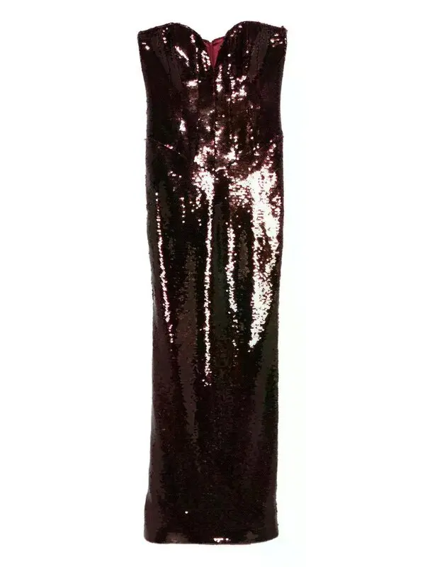 THE NEW ARRIVALS ILKYAZ OZEL Azzura Strapless Dress - Red