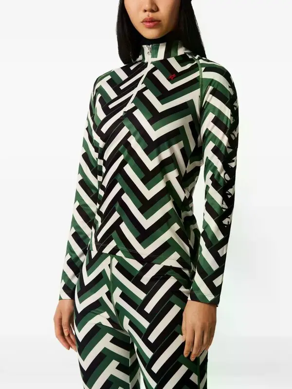 Perfect Moment Waffle-print Zip Top
