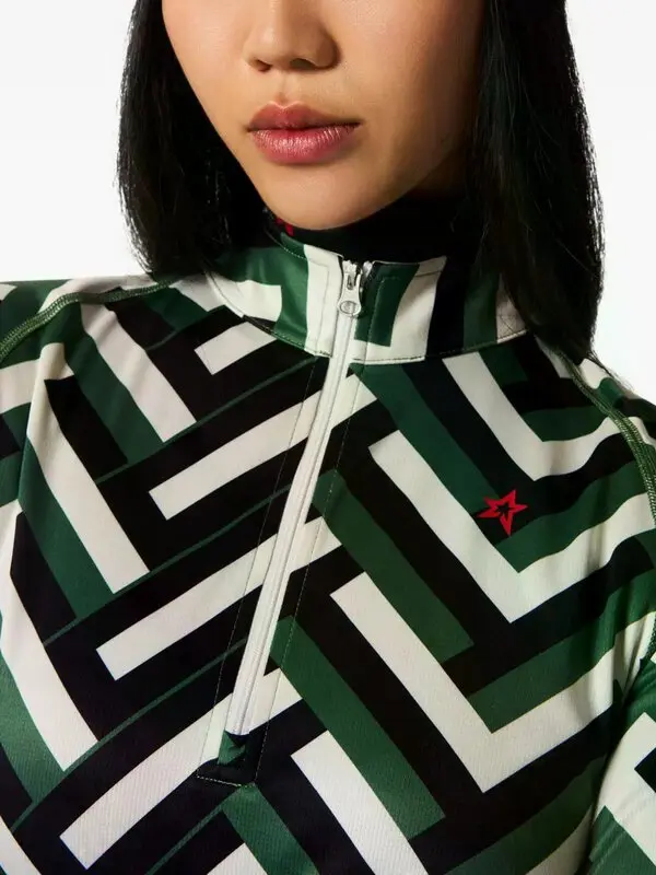 Perfect Moment Waffle-print Zip Top