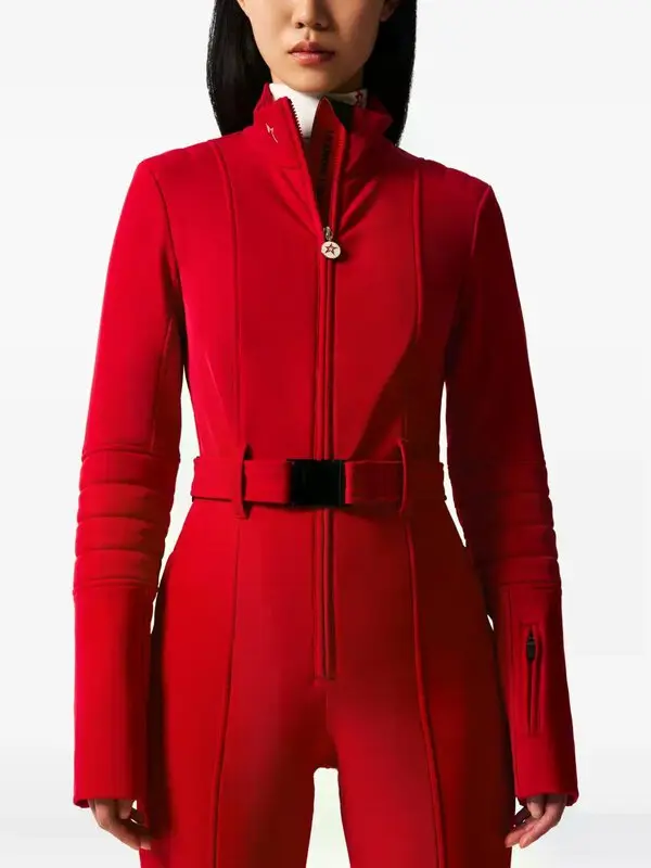 Perfect Moment Belted Star-detail Ski Suit - Red