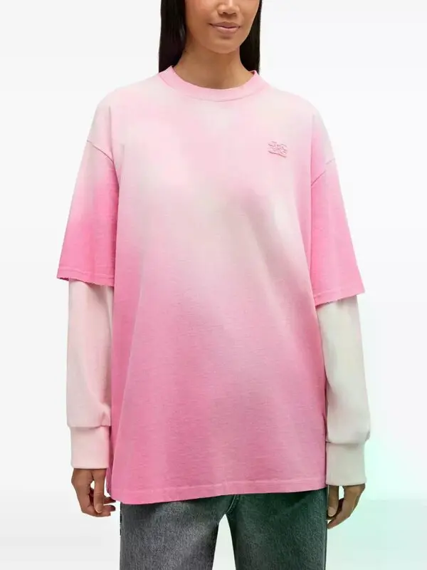 GANNI Layered Logo T-shirt - Pink