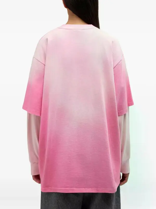 GANNI Layered Logo T-shirt - Pink