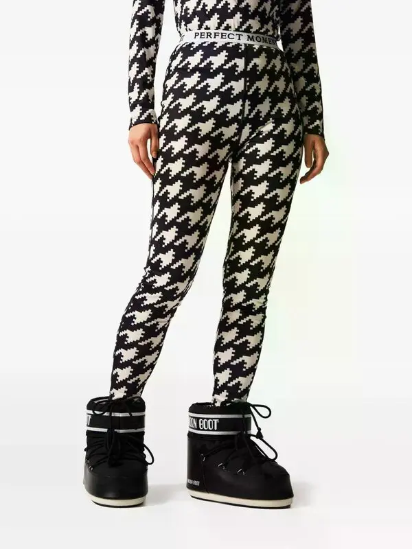 Perfect Moment Houndstooth Base Layer Leggings - Black