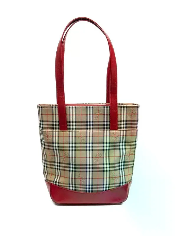 Burberry Check-pattern Leather-trimmed Tote - Neutrals