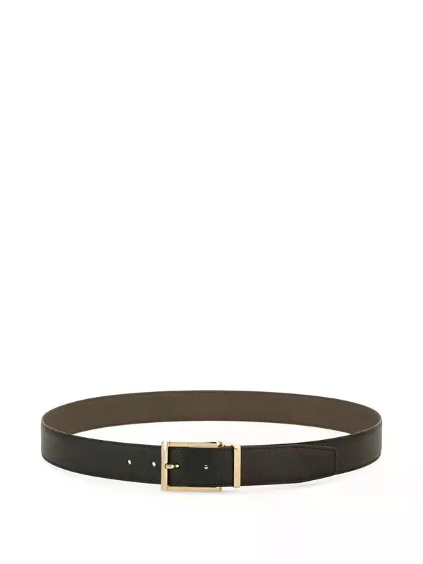 FERRAGAMO Reversible And Adjustable Rectangle-buckle Belt - Black