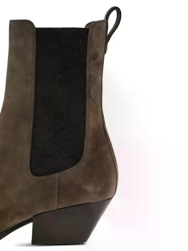 Brunello Cucinelli 45mm Suede Cowboy Boots With Elastic Panels
