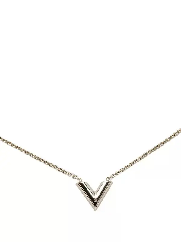 LOUIS VUITTON Plated Essential V Supple Necklace - Silver
