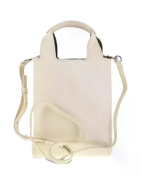 Hogan Mini Bag With Embossed Logo Charm - Neutrals