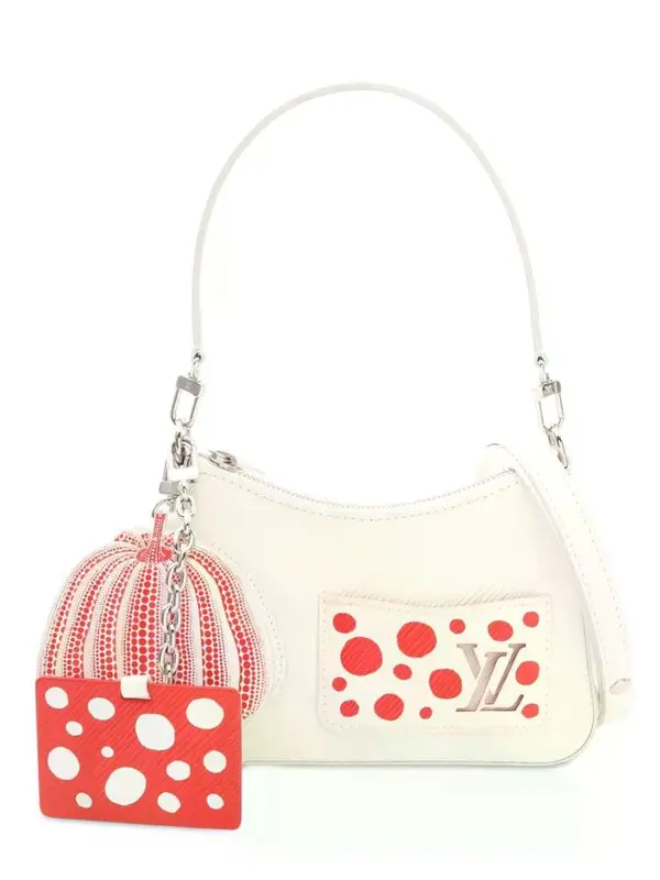 LOUIS VUITTON Yayoi Kusama Epi Infinity Dots Marellini Satchel - White