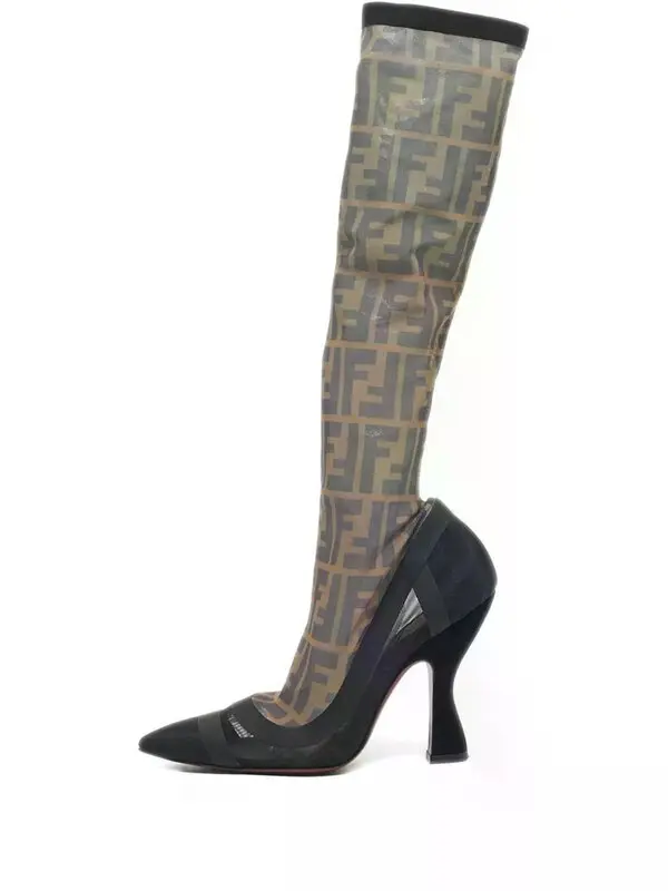 Fendi Colibri Zucca-patterned Knee High Boots