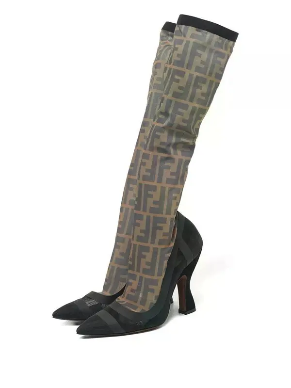 Fendi Colibri Zucca-patterned Knee High Boots