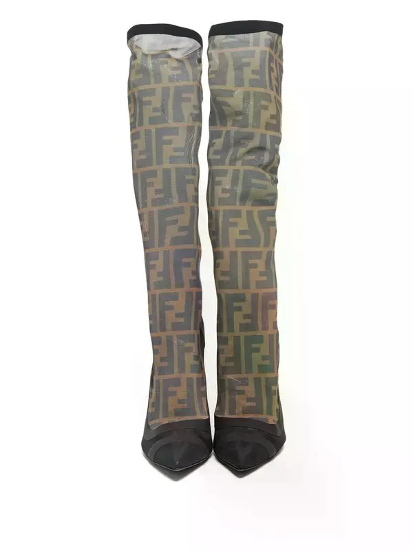 Fendi Colibri Zucca-patterned Knee High Boots