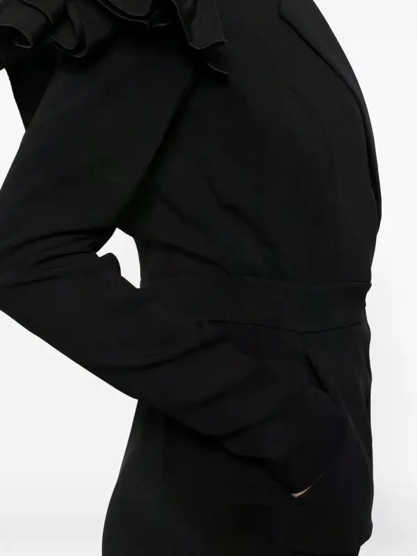 SAIID KOBEISY Ruffled Wrap Jumpsuit - Black