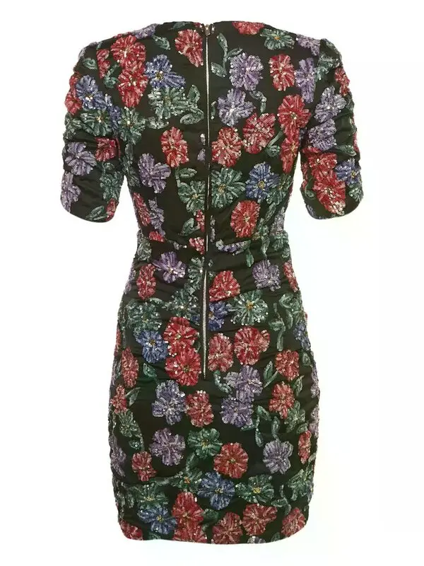 Maje Razul Sequin Floral Mini Dress