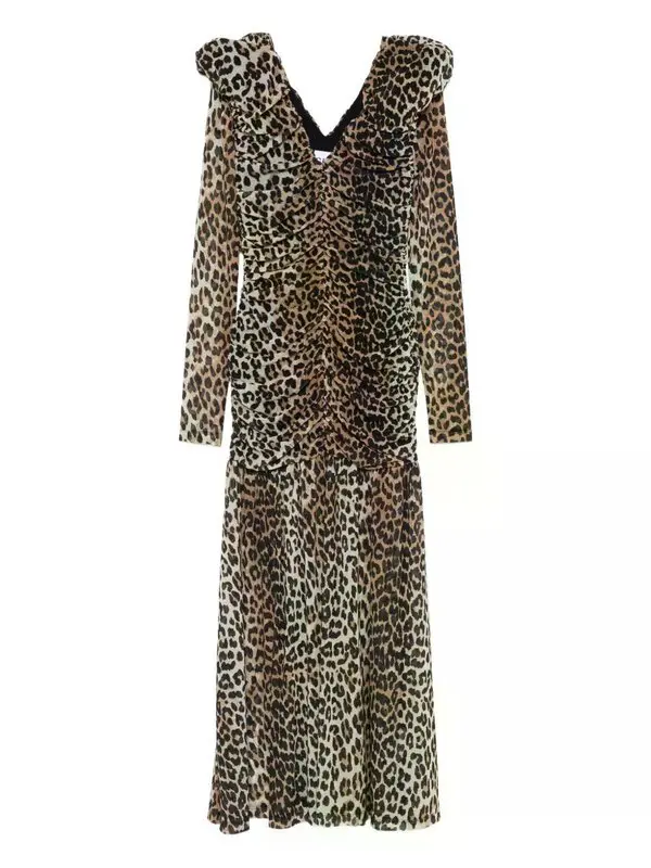 GANNI Leopard-print Maxi Dress