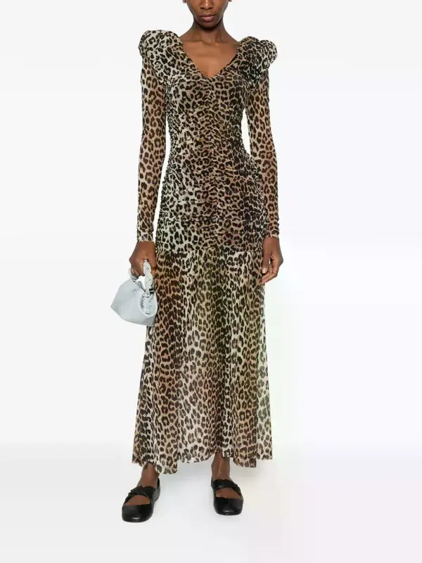 GANNI Leopard-print Maxi Dress
