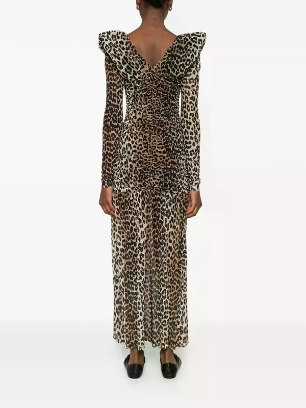 GANNI Leopard-print Maxi Dress