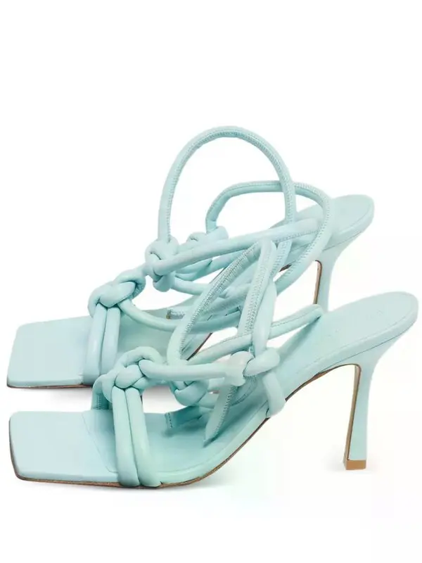 Bottega Veneta Vintage Calf Leather Knot Sandals - Blue