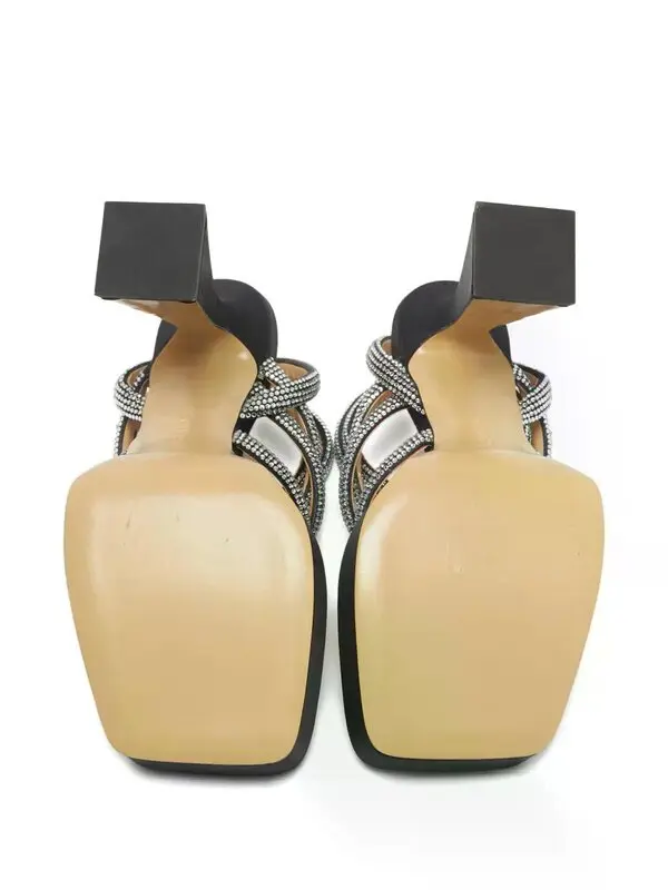 Mach & Mach Sydney Embellished Platform Sandals - Black