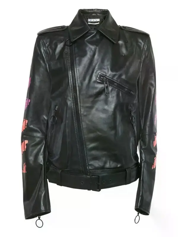 Off-White Arrow-motif Leather Jacket