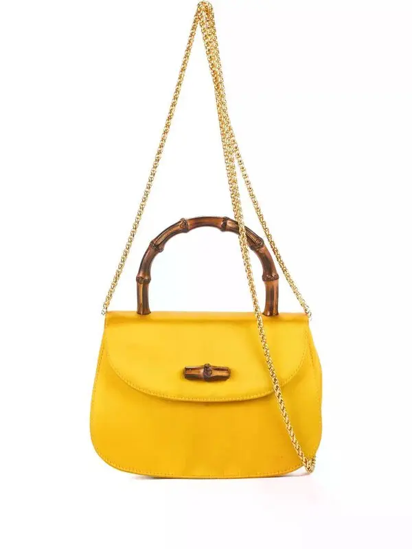 Gucci Bamboo Top Handle Handbag - Yellow