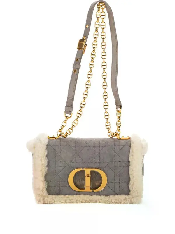 Dior Shearling Quilted Shoulder Bag
