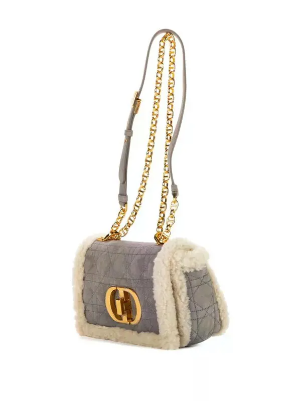 Dior Shearling Quilted Shoulder Bag