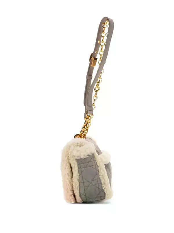 Dior Shearling Quilted Shoulder Bag