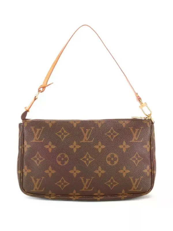 LOUIS VUITTON 2000s Monogram Canvas Zip Bag - Brown