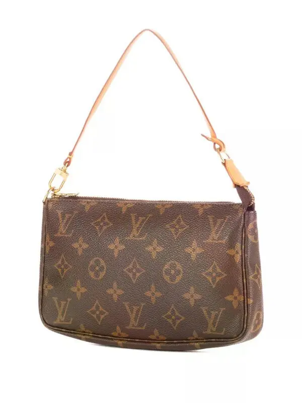 LOUIS VUITTON 2000s Monogram Canvas Zip Bag - Brown