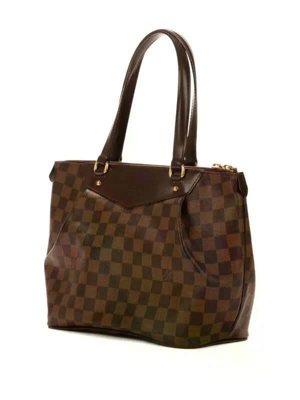 LOUIS VUITTON 2000s Damier Azur Top-handle Bag - Brown