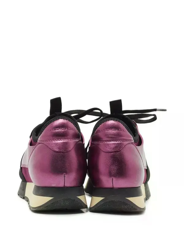 Balenciaga Race Runner Leather Sneakers - Purple