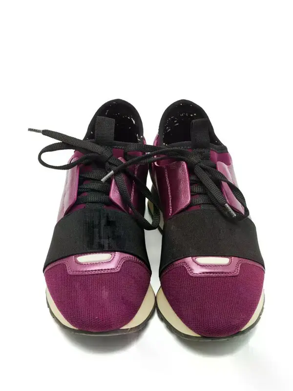 Balenciaga Race Runner Leather Sneakers - Purple