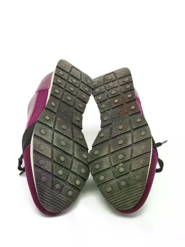 Balenciaga Race Runner Leather Sneakers - Purple