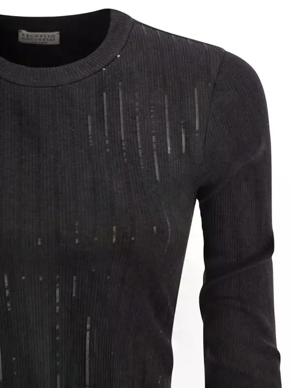 Brunello Cucinelli Sequin-stripe T-shirt