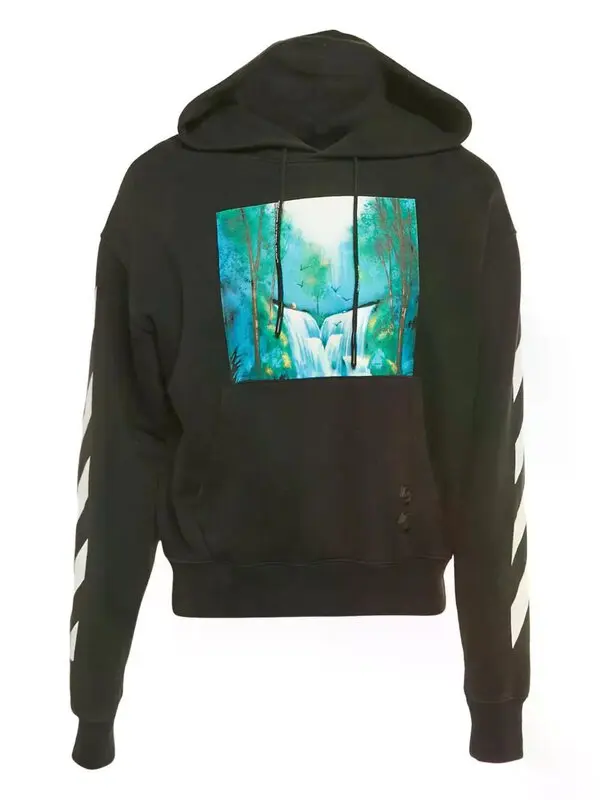 Off-White Waterfall-print Stripe Hoodie