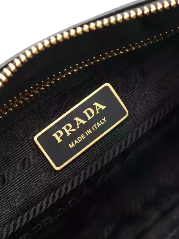 Prada Small Leather And Tessuto Crossbody Bag - Black
