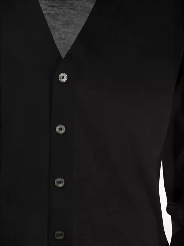 Fedeli Buttoned V-neck Cardigan - Black