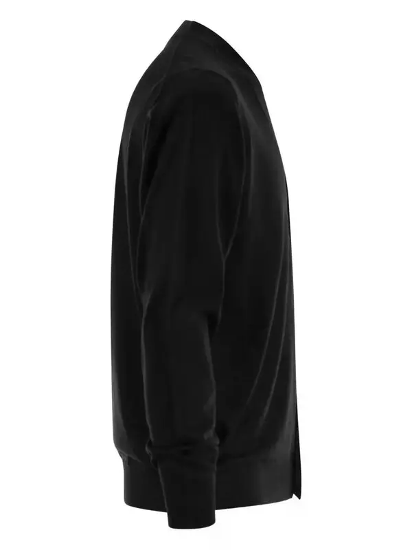 Fedeli Buttoned V-neck Cardigan - Black
