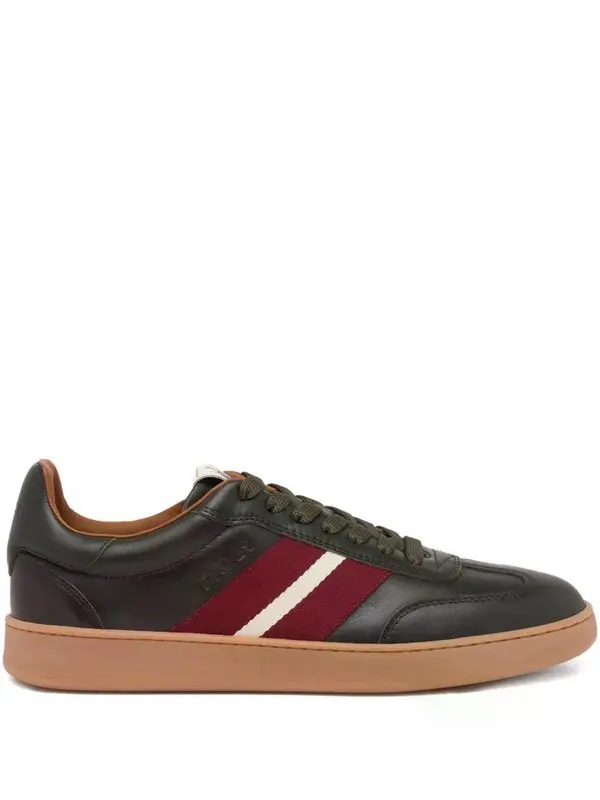 Bally Crest Ribbon-detail Leather Sneakers - Brown