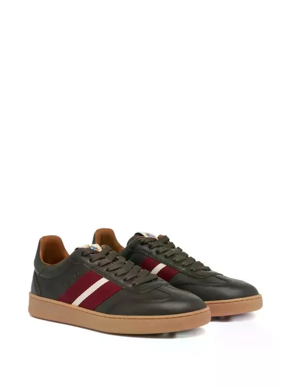 Bally Crest Ribbon-detail Leather Sneakers - Brown