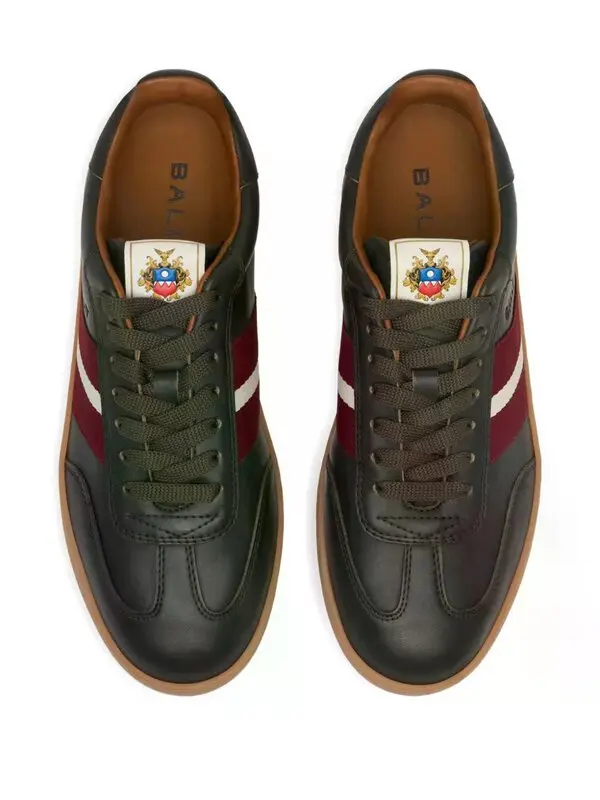 Bally Crest Ribbon-detail Leather Sneakers - Brown
