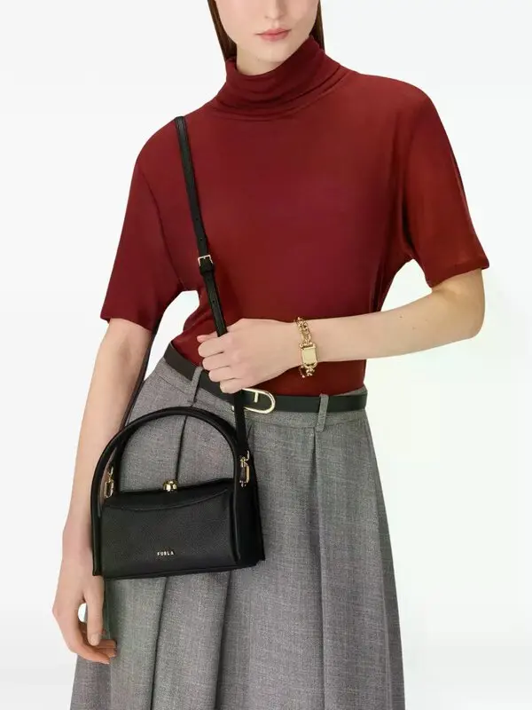 Furla Mini Nicole Calf Leather Tote Bag - Black