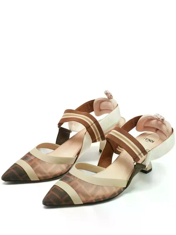 Fendi Colibri Slingback Pumps - Neutrals
