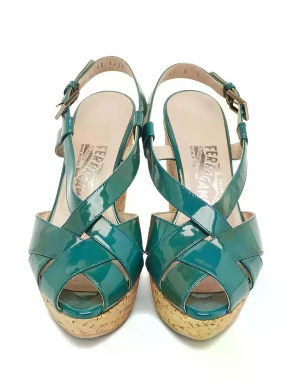 FERRAGAMO Peep-toe Wedge Sandals